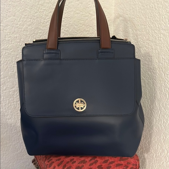 Jemma | Bags | Jemma Navy Blue Leather Tote Bag | Poshmark